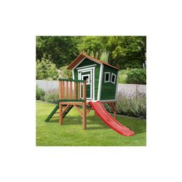 HOME DELUXE Spielhaus auf Stelzen PINO inkl. Rutsche - Gr&uuml;n