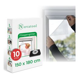 10x Fliegengitter Fenster 150x180 anthrazit individuell k&uuml;rzbar Insektenschutz Fliegennetz Fensternetz M&uuml;ckennetz M&uuml;ckengitter Fenstergaze (10 , Fliegengitter)