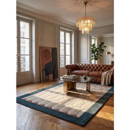 Wollteppich geometrisch Petrol 200 x 290 cm - DARENT KADIMA DESIGN