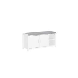 sobuy Schuhbank mit 2 T&uuml;ren Wei&szlig; 105x35x50cm Klassisch