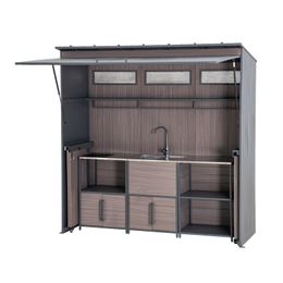 Sunjoy Gartenhaus MAMBO f&uuml;r Outdoor K&uuml;che - 94cm x 220cm, anthrazit