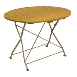 DEGAMO Klapptisch BAD T&Ouml;LZ 100cm rund, Flachstahl verzinkt + Robinie