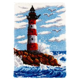 buttinette Kn&uuml;pfteppich "Leuchtturm", 50 x 74,5 cm
