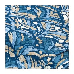 Viskose-Jersey "F&auml;cher", blau/taupe-color