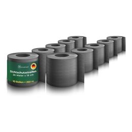 Novatool Premium PP 260m Zaunsichtschutzrollen Anthrazit f&uuml;r Doppelstabmattenzaun f&uuml;r 100 Reihen Sichtschutzstreifen Zaun Gittermattenzaun Sichtschutzstreifen langlebig & witterungsbest&auml;ndig