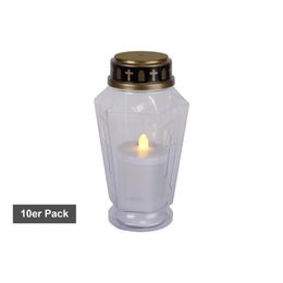 STAR TRADING Display Serene , Grabkerzen , 10 St&uuml;ck , Transparent , LED , Warmwei&szlig; , Au&szlig;enbereich , 15 ,5 cm