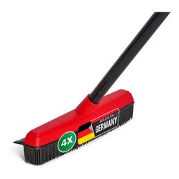 Novaliv 4x Gummibesen mit Stiel zum Stecken Auto & Abzieher Friseurbesen Gummi Noppenbesen Hundehaarentferner Parkett Besen f&uuml;r Drinnen Steinb&ouml;den Teppichbesen Bodenabzieher Haushaltsbesen Wunderbesen