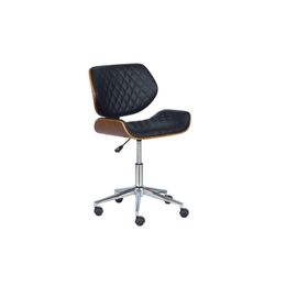 Carmen 6410 Arbeitsstuhl mit Kunstleder &ndash; Nussbaum/Schwarz