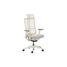 Carmen 7574 Ergonomischer B&uuml;rostuhl mit Netzr&uuml;cken, Kopfst&uuml;tze und 3D-Armlehnen &ndash; Creme