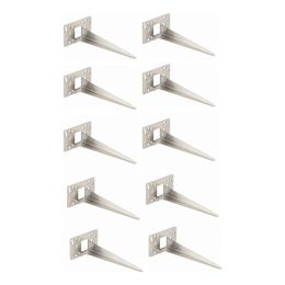 Novatool 10 x Erdspie&szlig;e Metall 10 x 6 x 18 cm Edelstahl Profi Bodenanker f&uuml;r Lampen Bodenh&uuml;lse Gartenspiess Gartenspie&szlig;e Gartenzubeh&ouml;r Erdbefestigung Steckdosens&auml;ulen Erdnagel Erdanker Stahl