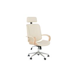 Carmen 6404 Chefsessel mit Kunstleder &ndash; Buche/Creme