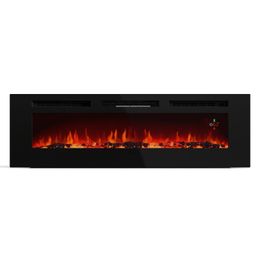 Klarstein Galeras Smart Elektrokamin 2 Heizstufen 16 &ndash; 30&deg; LED-Flammenillusion IOT-f&auml;hig Schwarz 152.5 x 47 x 13 cm