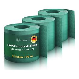 Novatool Premium PP 78m Zaunsichtschutzrollen Gr&uuml;n f&uuml;r Doppelstabmattenzaun f&uuml;r 30 Reihen Sichtschutzstreifen Zaun Gittermattenzaun Sichtschutzstreifen langlebig & witterungsbest&auml;ndig