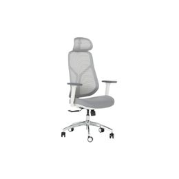 Carmen 7901 W Ergonomischer B&uuml;rostuhl mit Netzr&uuml;cken, Kopfst&uuml;tze und 3D-Armlehnen &ndash; Grau