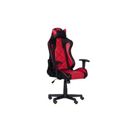 Carmen 6196 Gaming-Stuhl mit Kunstleder und Kopfst&uuml;tze &ndash; Schwarz/Rot