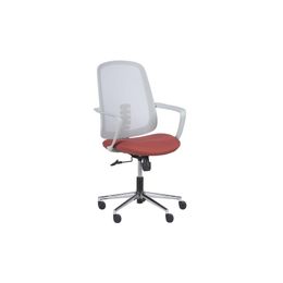 2er-Set Carmen 7063 B&uuml;rostuhl &ndash; Grau/Rot