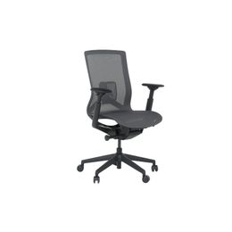 Carmen PRIMROSE Ergonomischer B&uuml;rostuhl mit Netzr&uuml;cken, Lordosenst&uuml;tze und 4D-Armlehnen &ndash; Dunkelgrau