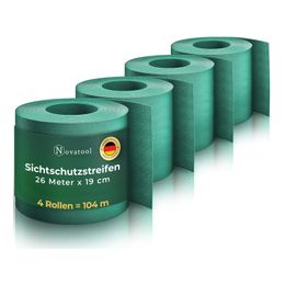 Novatool Premium PP 104m Rolle Sichtschutzstreifen f&uuml;r Doppelstabmattenzaun Gr&uuml;n f&uuml;r 40 Reihen , 1 ,1 mm extra stabil UV-Best&auml;ndigkeit Metallzaun Sichtschutzstreifen Zaunelemente Sichtschutz Zaun