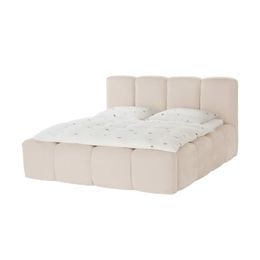 H&ouml;ffner Polsterbett mit Bettkasten Newbury &brvbar; beige &brvbar; Ma&szlig;e (cm): B: 216 H: 117