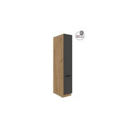 K&uuml;chen-Preisbombe K&uuml;chen Apothekerschrank 30 cm ARIA Graphite Anti Fingerprint K&uuml;chenzeile K&uuml;chenblock