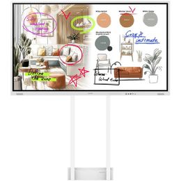 Samsung Flip WM75FX Flipchart 189 cm 75 Zoll inkl. Neomounts WL55-875WH1 MOVE Lift motorisierte bodengest&uuml;tzte Wandhalterung