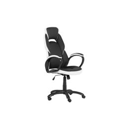 Carmen 7511 Gaming-Stuhl mit Kunstleder &ndash; Schwarz/Wei&szlig;