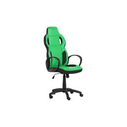 Carmen 7510 Gaming-Stuhl mit Kunstleder &ndash; Schwarz/Gr&uuml;n