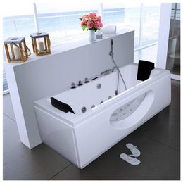 Home Deluxe Whirlpool Badewanne mit Lichttherapie LAGUNA M - 180 x 90 cm