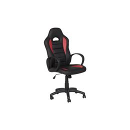 Carmen 7501 Gaming-Stuhl mit Kunstleder &ndash; Rot/Schwarz