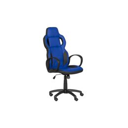 Carmen 7510 Gaming-Stuhl mit Kunstleder &ndash; Schwarz/Blau