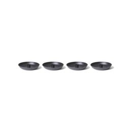 4X Kerzenhalter 15cm Metall Stabkerzenhalter SCHWARZ Stabkerzen Tafelkerzen Kerzenst&auml;nder Candle Holder Kerzenteller Kerzenpin Adventskranz weihnachtliche Tischdekoration scandic chic