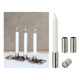 Stabkerzenhalter magnetisch Metall Silber 2 ,5x5cm Home Deko Vintage weihnachtliche Tischdeko scandic chic Kerzenhalter Retro Wohnzimmerdekoration Kerzenst&auml;nder Kerzenpin Dekoschale