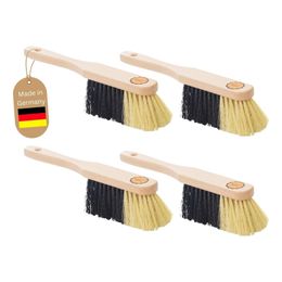 4er Set KUNSTBORSTEN Handfeger Besen weiche Borsten - Schrankbesen Camping Handfeger Auto Besenb&uuml;rste - Idealer Schneebesen Auto Hand Brush Vorzeltteppich Wohnwagen Handbesen Holz Handkehrer