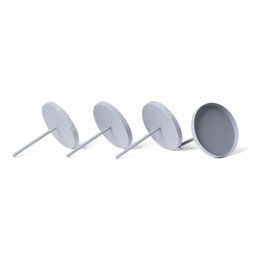 4X Kerzenpick Flach 8 cm GRAU Kerzenhalter f&uuml;r Adventskranz Kerzenpin Weihnachtskranz