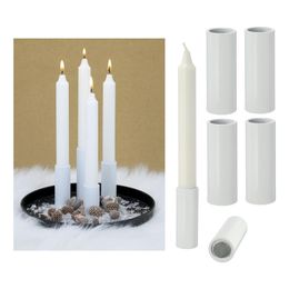 4X Kerzenst&auml;nder magnetisch 2 ,8x5cm Weiss Kerzenpick Wohnzimmerdekoration Kerzenhalter Stabkerzen Magnet Tafelkerzen weihnachtliche Tischdekoration Adventskranz Candle Holder