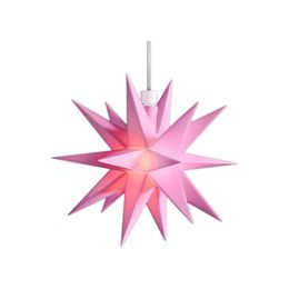 Weihnachtsstern LED Dekostern Klein 12cm ROSA mit Batteriefach f&uuml;r 3 AA Batterien 6h Timerfunktion 1 ,5m Kabel INNENRAUM DEKO 3D Stern 18 Zackig Leuchtstern LED Pink Weihnachtsstern beleuchtet