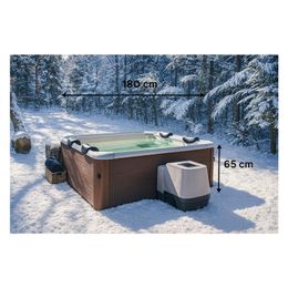 MSpa Whirlpool AMBER AERO PLUS 2027 XXL inkl. App, LED, 8 Hydromassaged&uuml;sen, 140 Luftd&uuml;sen