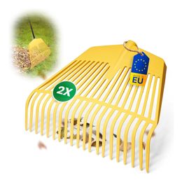 Novatool Laubbesenkopf , 2 in 1 Kombiger&auml;t , Laubbesen und Laubgabel mit 20 Kunststoff-Zinken , Arbeitsbreite 45cm , Laubrechen , Gartenbesen , Rasenrechen , Harke f&uuml;r Gartenabfall , Gartenger&auml;t ohne Stiel