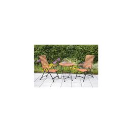 Merxx 3tlg. Gartenm&ouml;bel Set Schlossgarten Klapptisch, zwei Klappst&uuml;hle