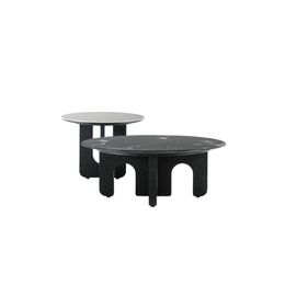 Carmen BALDER Couchtisch-Set &Oslash; 100 cm &ndash; Schwarz/Wei&szlig;