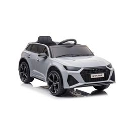 ES-Toys Kinder Elektrofahrzeug Audi RS6 lizenziert Kunstledersitz EVA-Reifen MP3 grau
