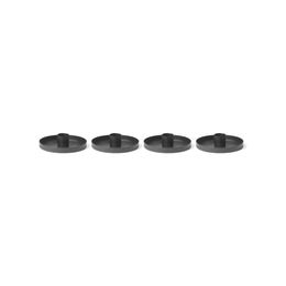 4er-Set Kerzenhalter 6cm Metall Stabkerzen Tafelkerzen SCHWARZ Adventskranz weihnachtliche Tischdekoration scandic chic Stabkerzenhalter Kerzenteller Kerzenst&auml;nder Candle Holder Kerzenpin