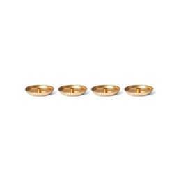 Kerzenst&auml;nder Stabkerzen 4er-Set Gold 18cm Adventskranz Kerzenteller scandic chic Candle Holder Stabkerzenhalter Weihnachten Dekoschale Tischdeko modern Wohnzimmerdekoration