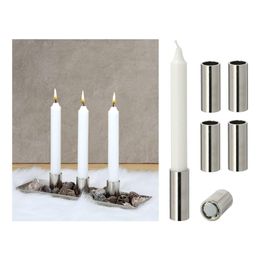 2er-Set Stabkerzenhalter Silber 2 ,5x5cm Weihnachtsdekoration Candle Holder Magnet Metall Adventskranz scandic chic Tafelkerzen Kerzenhalter Kerzenpick Kerzenteller Dekoschale Weihnachten