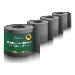 Novatool Premium PP 104m Rolle Sichtschutzstreifen f&uuml;r Doppelstabmattenzaun Anthrazit f&uuml;r 40 Reihen , 1 ,1 mm extra stabil UV-Best&auml;ndigkeit Metallzaun Sichtschutzstreifen Zaunelemente Sichtschutz Zaun