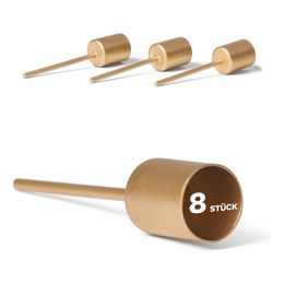 8X Stabkerzenhalter Gold I Kerzenpick 10 x 2 ,5 cm Kerzenhalter f&uuml;r Adventskranzdekoration I Kerzenpin Kerzenleuchter I Dekoration Weihnachten Kerzenpin