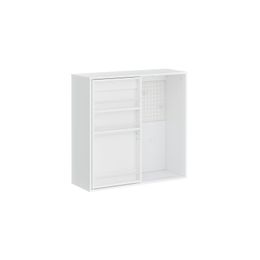 sobuy Wandschrank, Wandregal, Flurschrank mit 1 T&uuml;r Wei&szlig; 70x25,1x70,2cm Modern