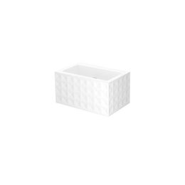 Bette Loft Wand-Waschtisch A230-056SWV4A 81,5x51x10cm, 4-reihig, ohne Hahnloch, schwarz gl&auml;nzend