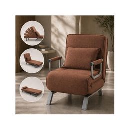 Makika Schlafsessel Schlafsofa Ted klappbar in Braun