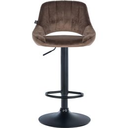 CLP Barhocker Milet Samt schwarz - Farbe: braun, Gestellfarbe: schwarz